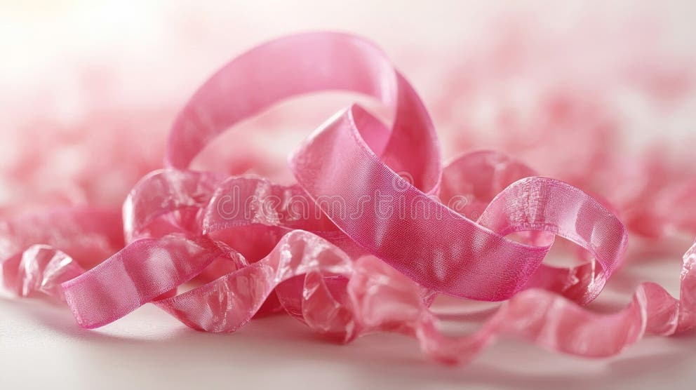 Pink Glitter Ribbon Texture Close Up Stock Illustration - Illustration ...