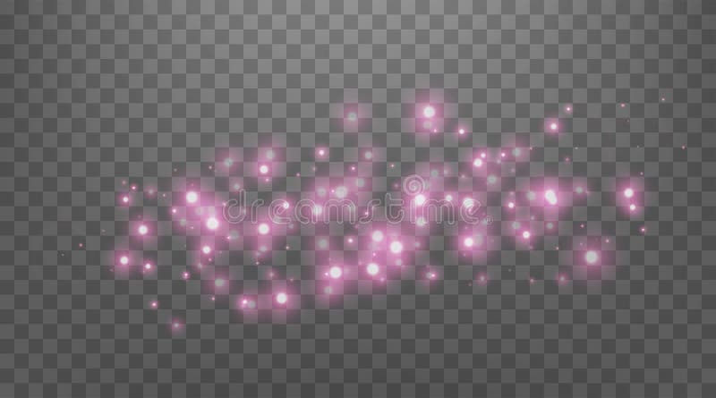 Pink Glittering Dots, Particles, Stars Magic Sparks. Glow Flare Light ...