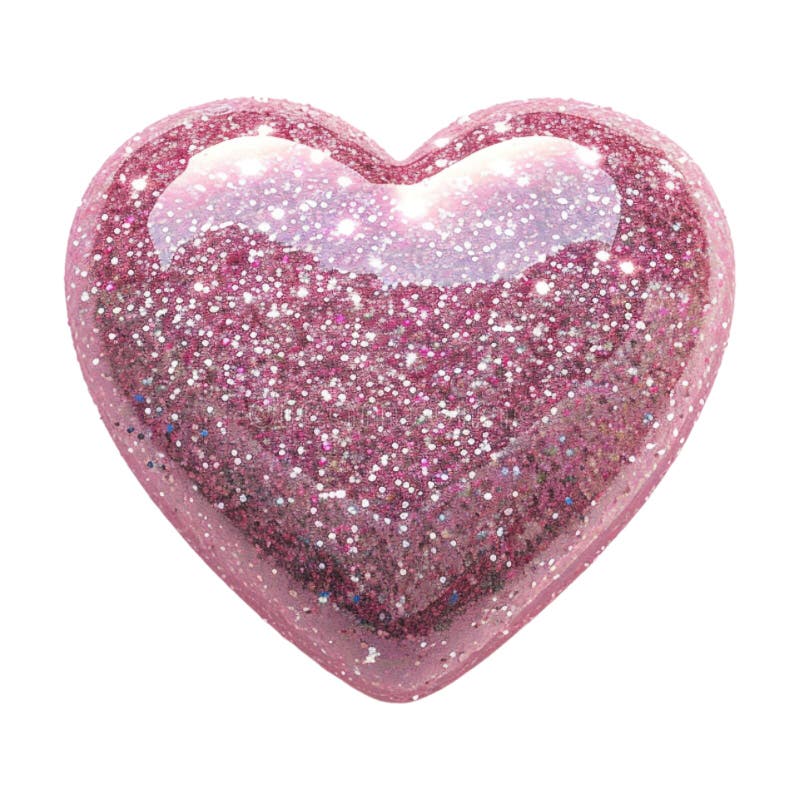 Pink Glitters Heart on Transparent Background - Ai Generated Stock ...