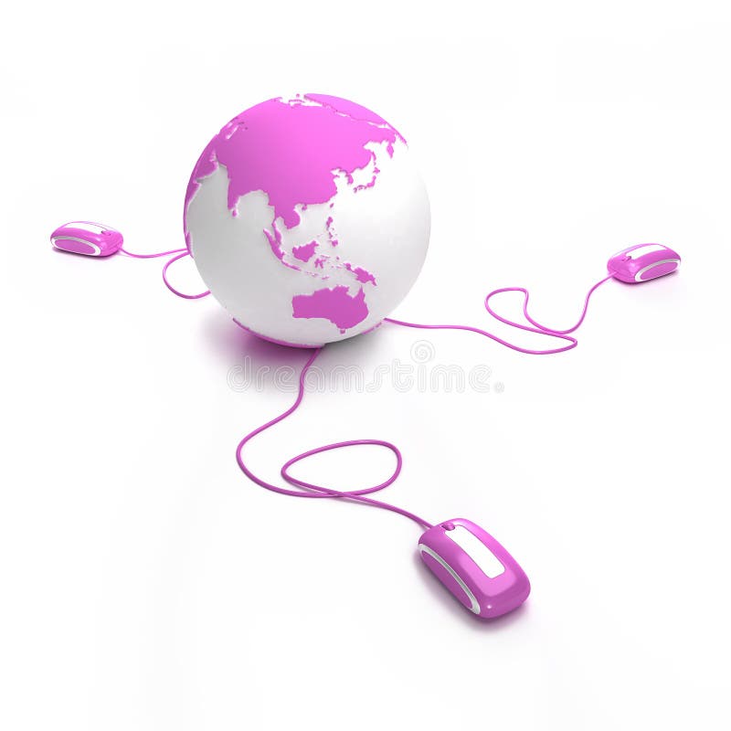 Pink Global Communications Asia Oriented Stock Illustration ...