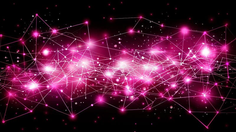 Pink Global Network Connection - Abstract Data Plexus Background Stock ...