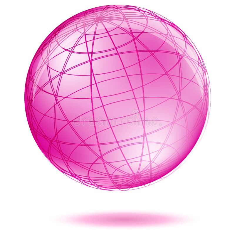 Pink globe stock vector. Illustration of geographic, element - 15923324