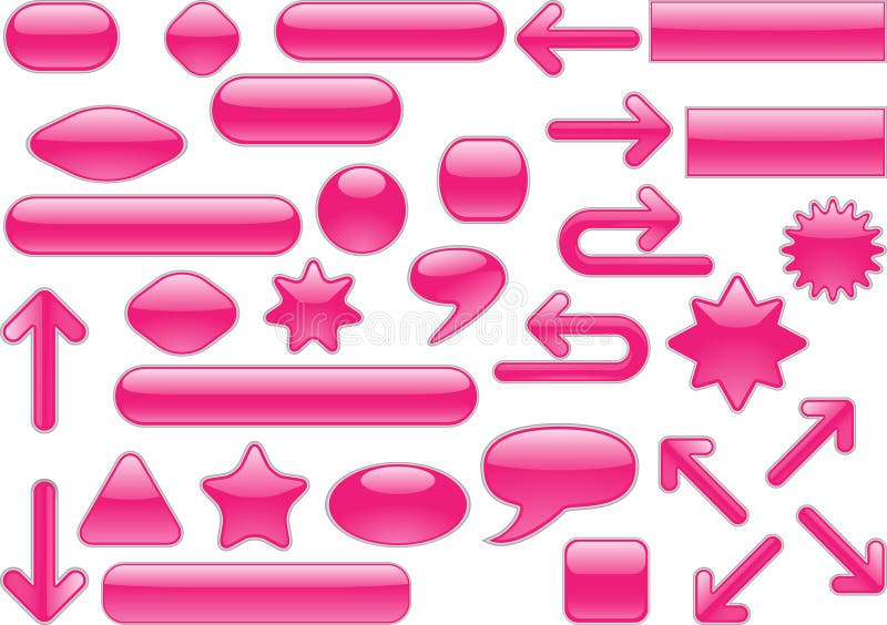 Pink glossy elements stock vector. Illustration of elements - 8635150