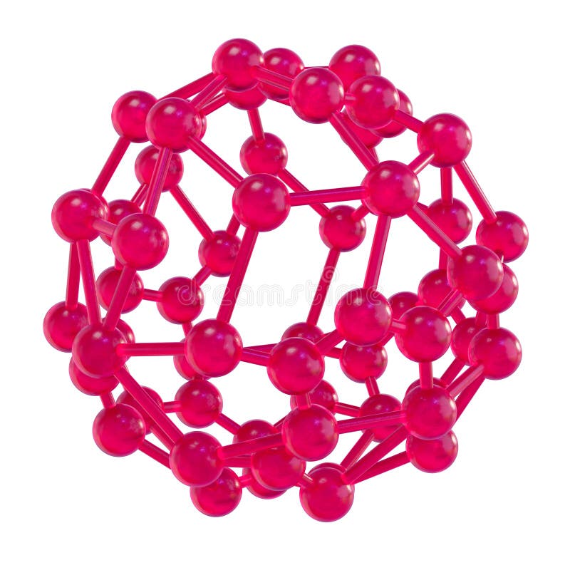 Pink Glossy Molecular Structure Sphere Stock Photo - Image of particle ...
