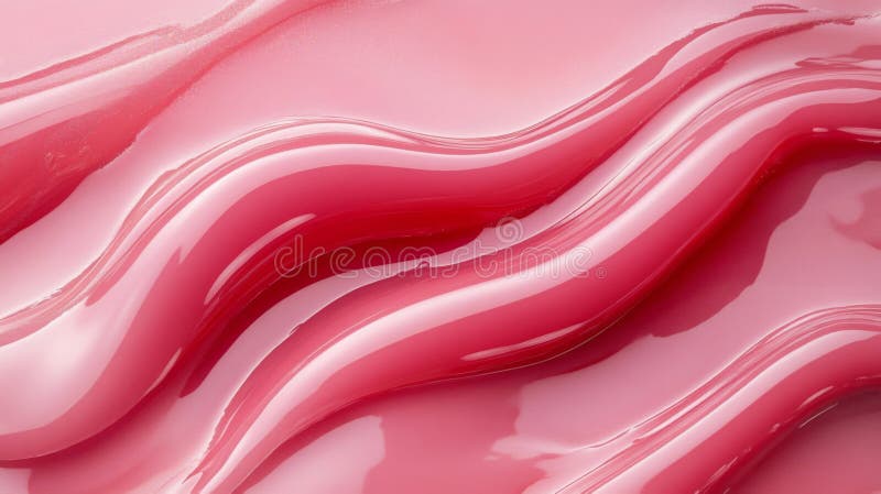 Pink Glossy Substance Flowing in Wavy Patterns Stock Illustration ...