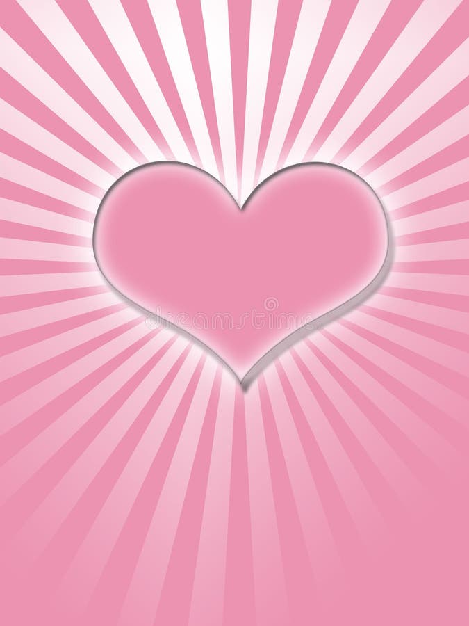 Pink glowing heart stock illustration. Illustration of celebration ...