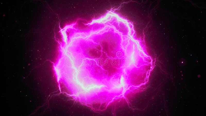 Pink Glowing High Energy Lightning, Computer Generated Abstract Stock ...