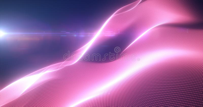 Pink Glowing Magic Waves from Energy Particles Abstract Stock Photo ...
