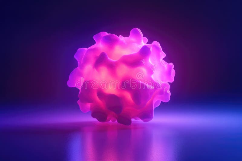 A Pink Glowing Orb Sits on a Surface Stock Photo - Image of creativity ...