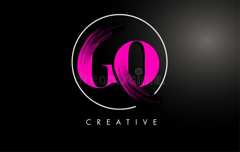 Pink GO Brush Stroke Letter Logo Design. Pink Paint Logo Leters Icon ...