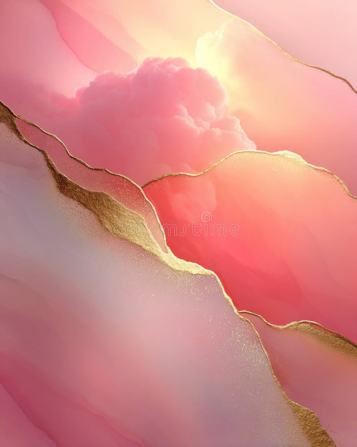 Pink and Gold Abstract Watercolor Background Stock Illustration ...