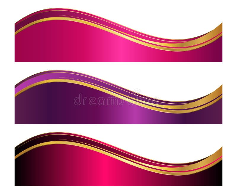 Pink Gold 3D Corporate Letterhead Divider Template, Separator Footer ...