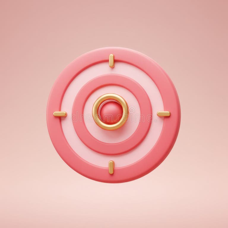Pink Gold 3D Render Target Icon Stock Illustration - Illustration of ...