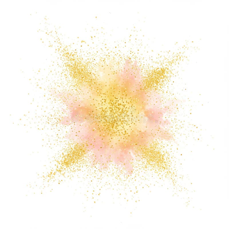 Pink and Gold Glitter Explosion on White Background Stock Illustration ...