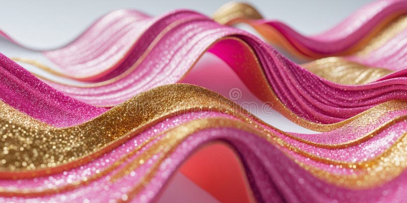 Pink and Gold Glitter Wave Abstract Background Texture. Stock Image ...