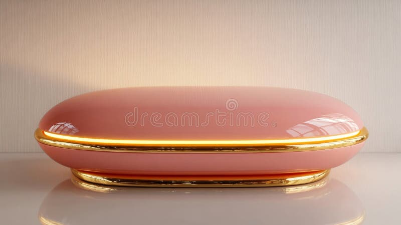Pink Gold Illuminated Display Stand Design Stock Illustration ...