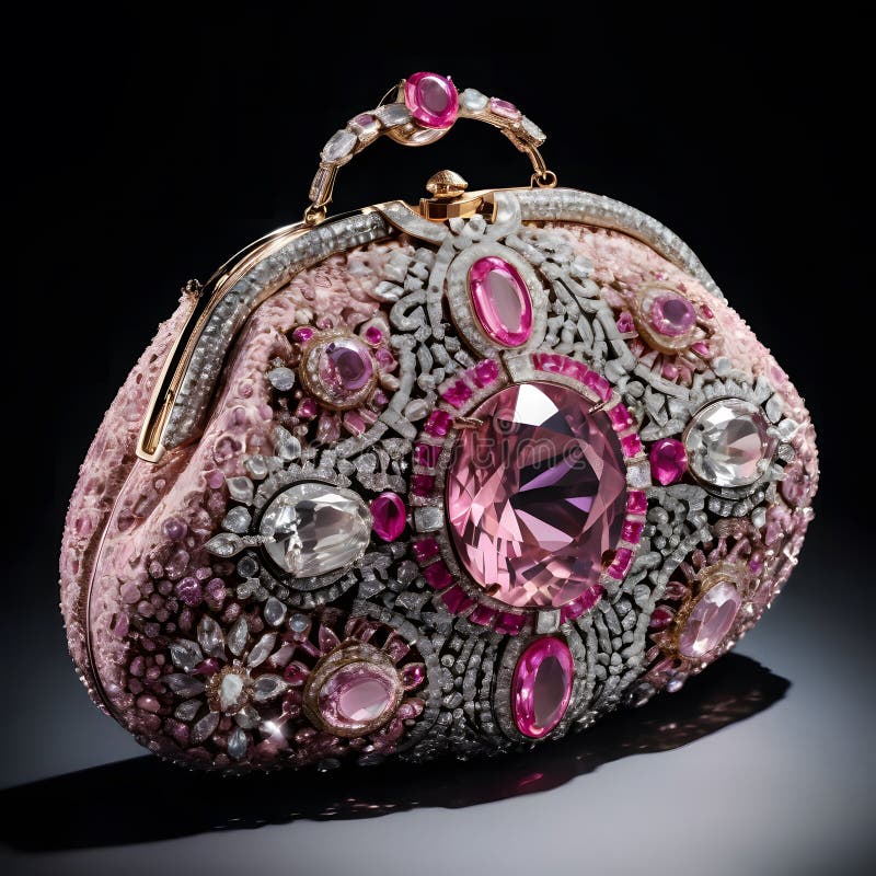 A Pink and Gold Purse with a Pink Diamond Stock Photo - Image of ...