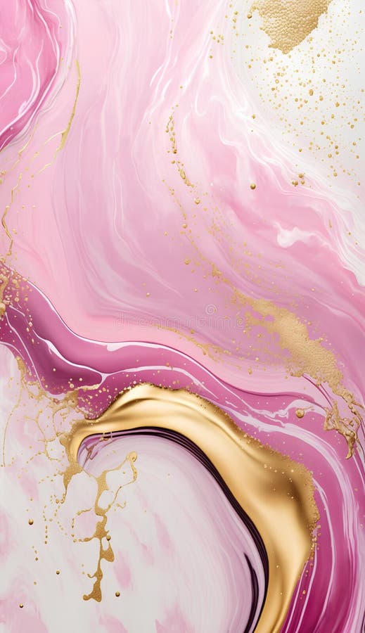 Pink Marble Texture with Golden Stripes and Golden Glitter. Vector ...