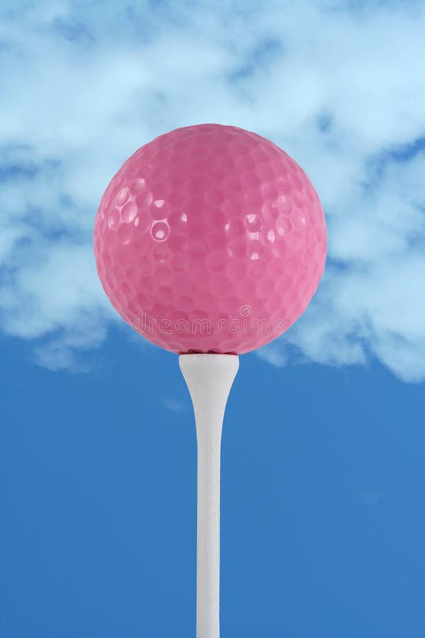 Pink Golf Ball Against Blue Sky Stock Photo - Image of golfball ...