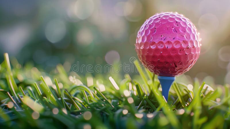 The Pink Golf Ball.AI Generated Image Stock Photo - Image of closeup ...
