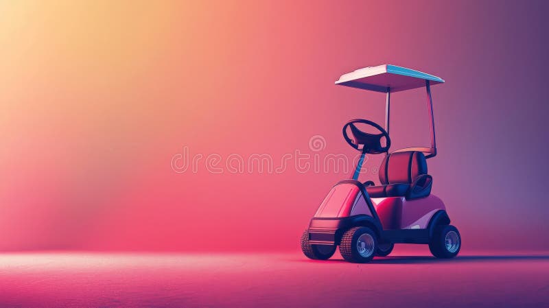 Pink Golf Cart in a Studio Setting Stock Illustration - Illustration of ...