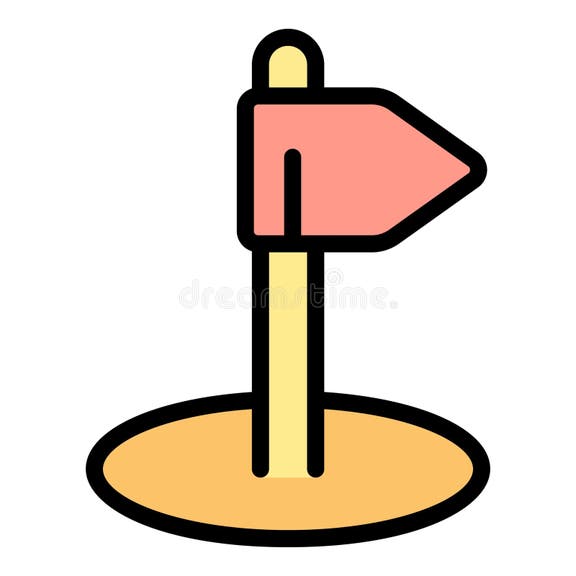 Pink Golf Flag Marking Hole on Golf Course Stock Illustration ...