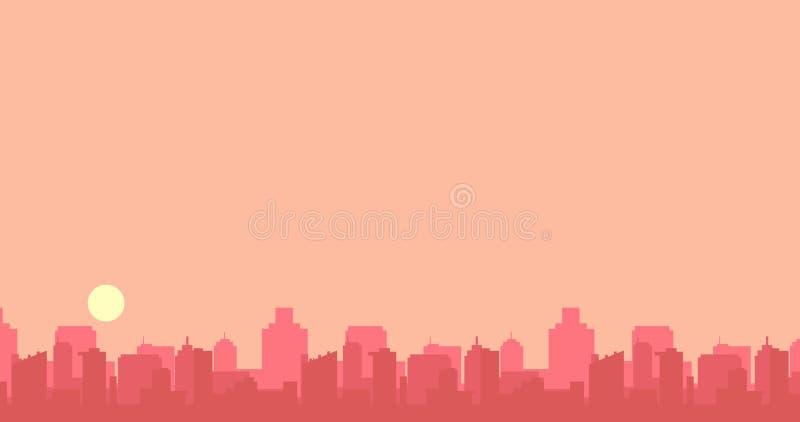 Cute Metropolis Urban City Building Background Animation Under Screen ...