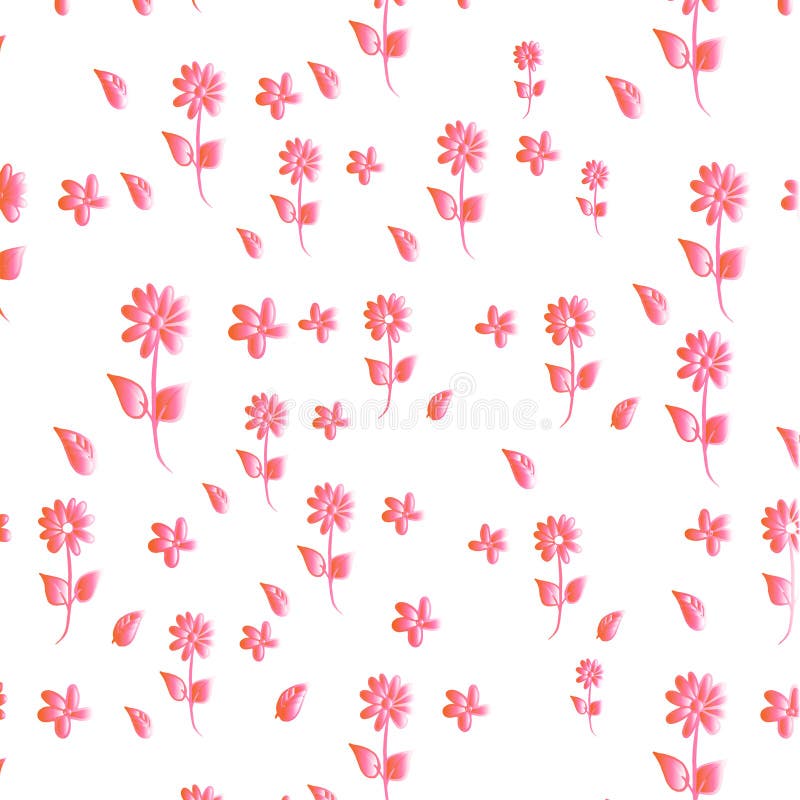 Pink Gradient Daisies Ditsy Seamless Pattern. Great for Summer Vintage ...