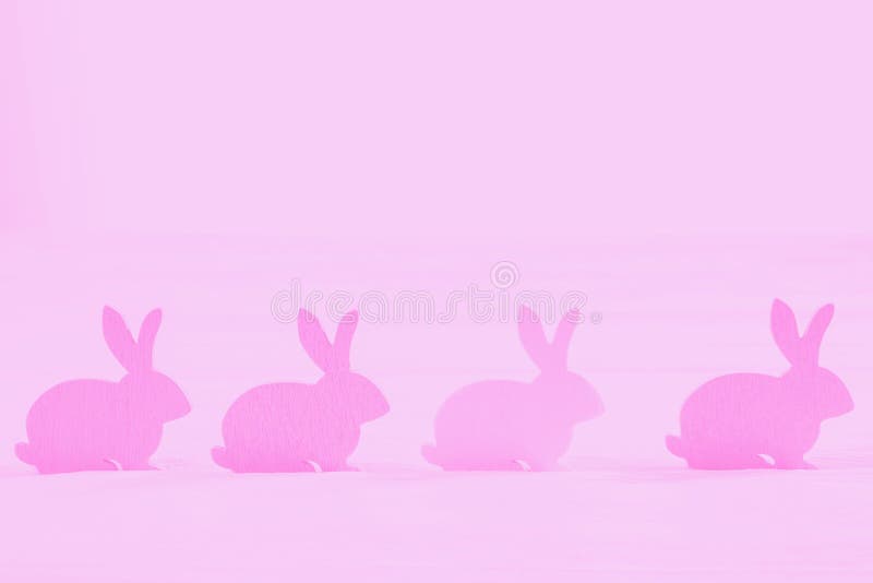Pink Gradient Easter Bunny on a Pink Background. Happy Easter Stock ...