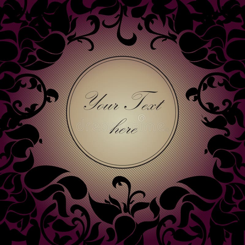 Pink gradient text frame stock vector. Illustration of foliage - 51082720