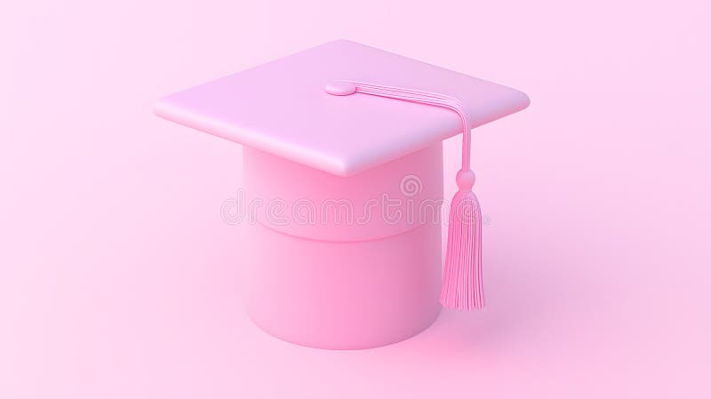 Pink Graduation Cap on a Pastel Background Stock Photo - Image of ...