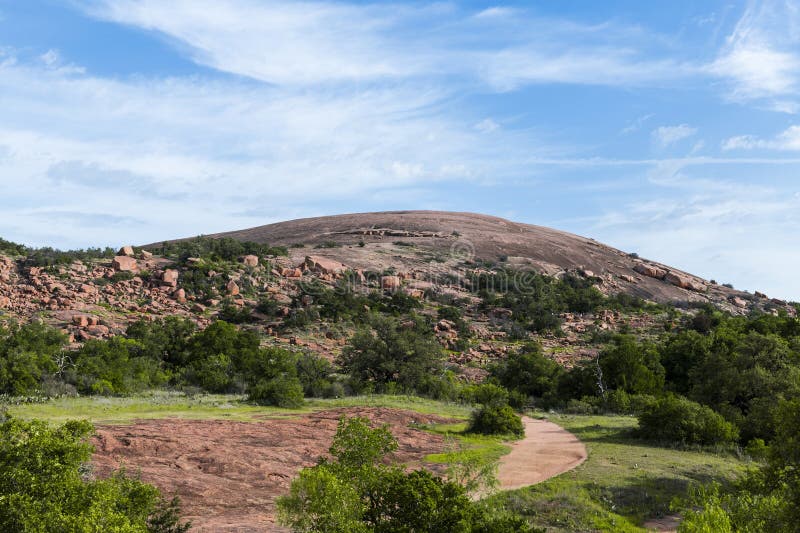 Pink Granite Dome at Enchanted Rock State Park in Texas Stock Photo ...