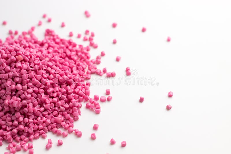 Pink Granules of Polypropylene or Polyamide on a White Background ...