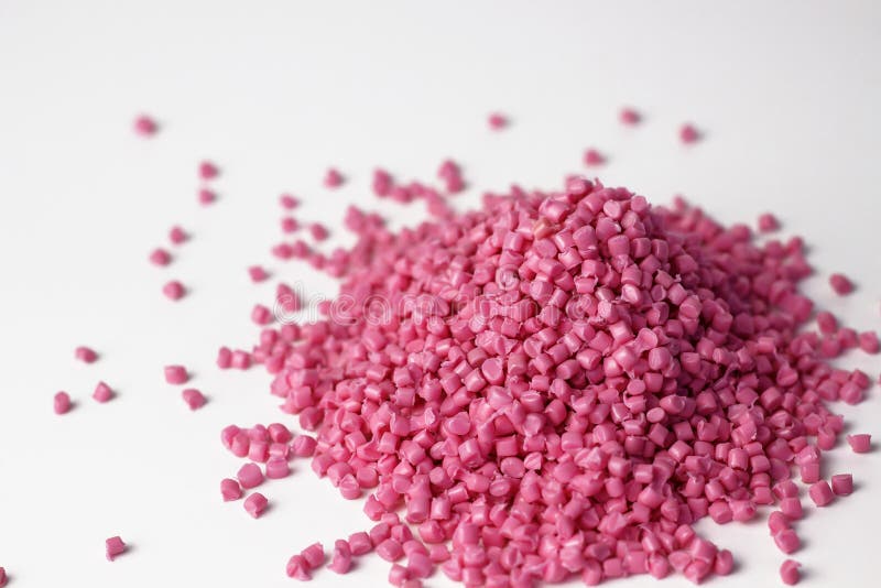 Pink Granules of Polypropylene or Polyamide. Macro Photography ...