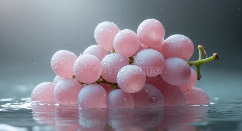 Pink Grapes Submerged in Water Reflecting Light Stock Photo - Image of ...
