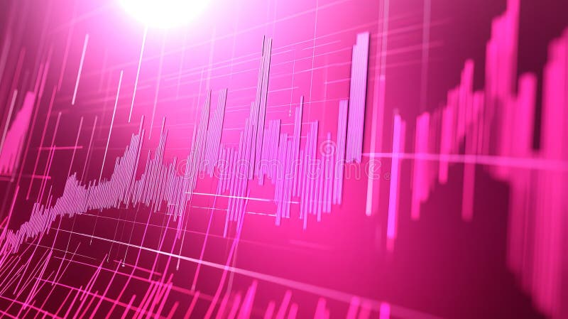 Pink Graph Showing Fluctuating Data on Bright Background Stock ...