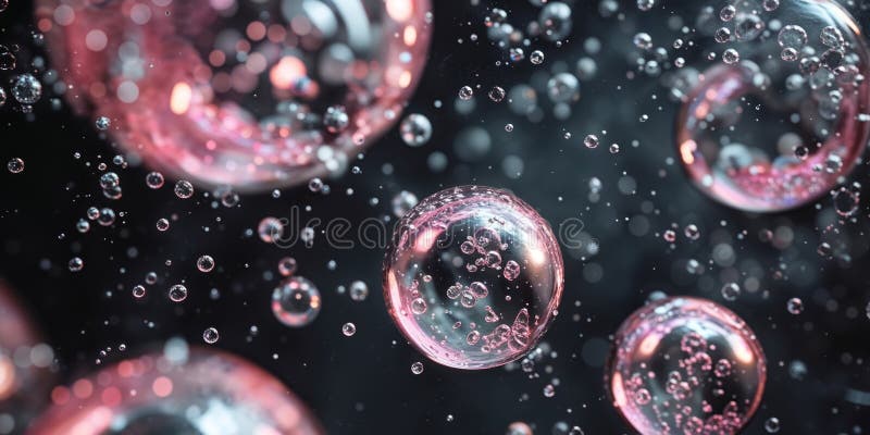 Pink and Gray Abstract Bubbles with Metallic Accents Stock Photo ...
