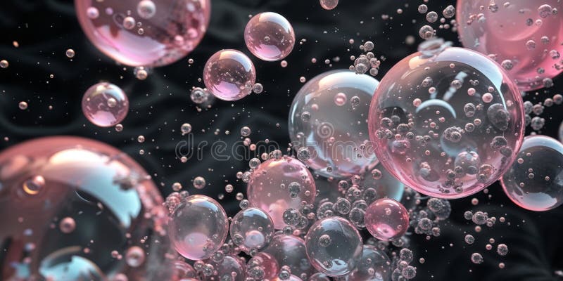 Pink and Gray Abstract Bubbles with Metallic Accents. Stock Image ...