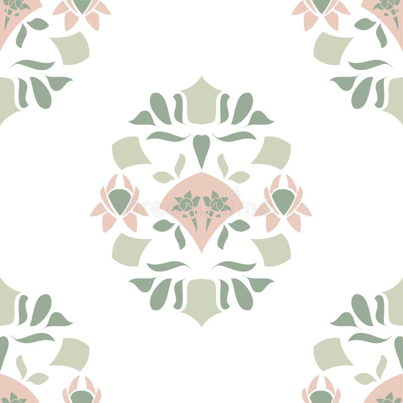 Pink and Green Abstract Pattern on White Stock Vector - Illustration of ...