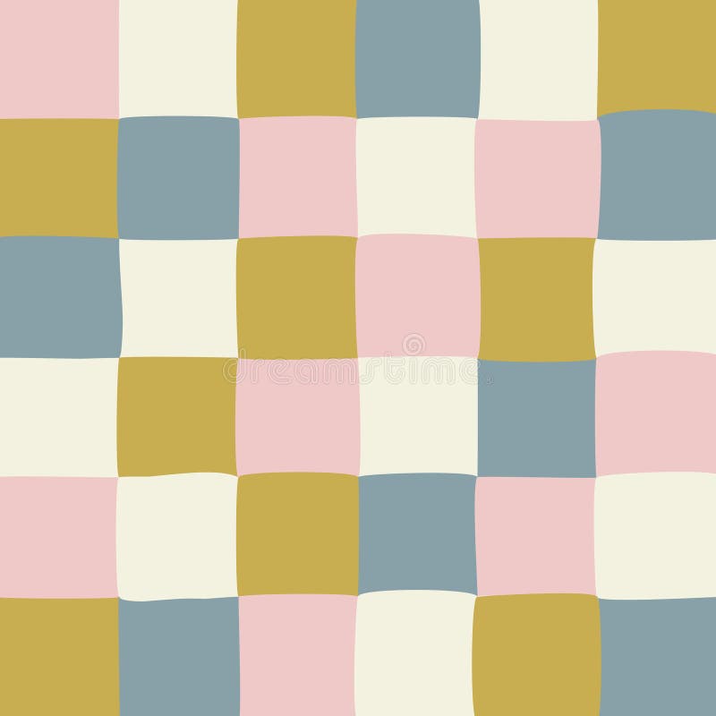 Pink Green Blue Checkerboard Colors Vector Seamless Pattern. Grid Tile ...