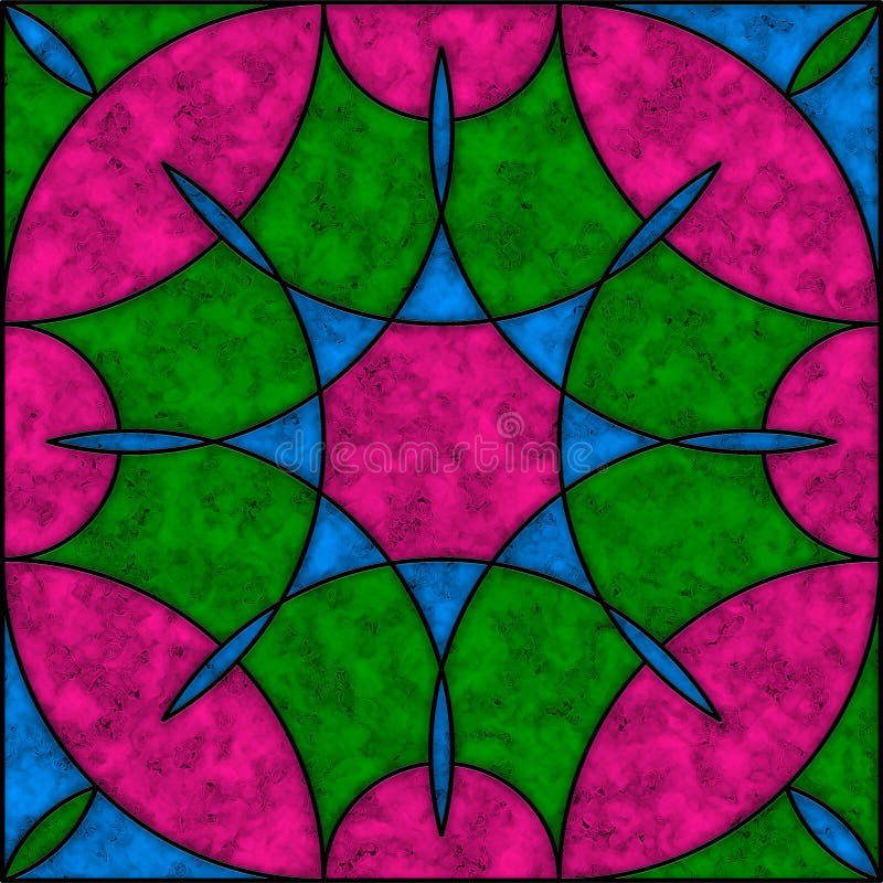 Pink, Green and Blue Marble Tile with Geometric Pattern Stock ...