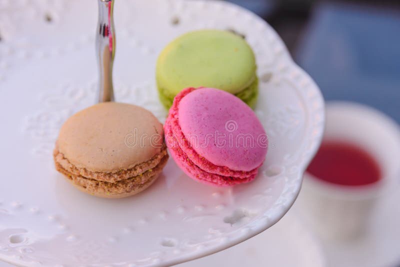 Macarons for relaxing time stock image. Image of high - 120373393