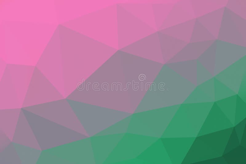 Pink and Green Coloured Gradient Triangle Background, Abstract Polygon ...