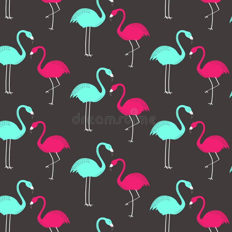 Pink and Green Flamingo Pattern. Wallpaper Design. Stock Vector ...