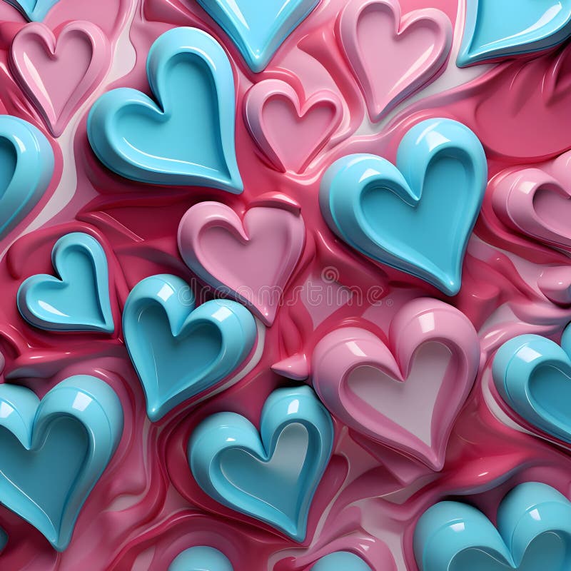 Pink and Green Hearts with Gloss As Abstract Background, Wallpaper ...