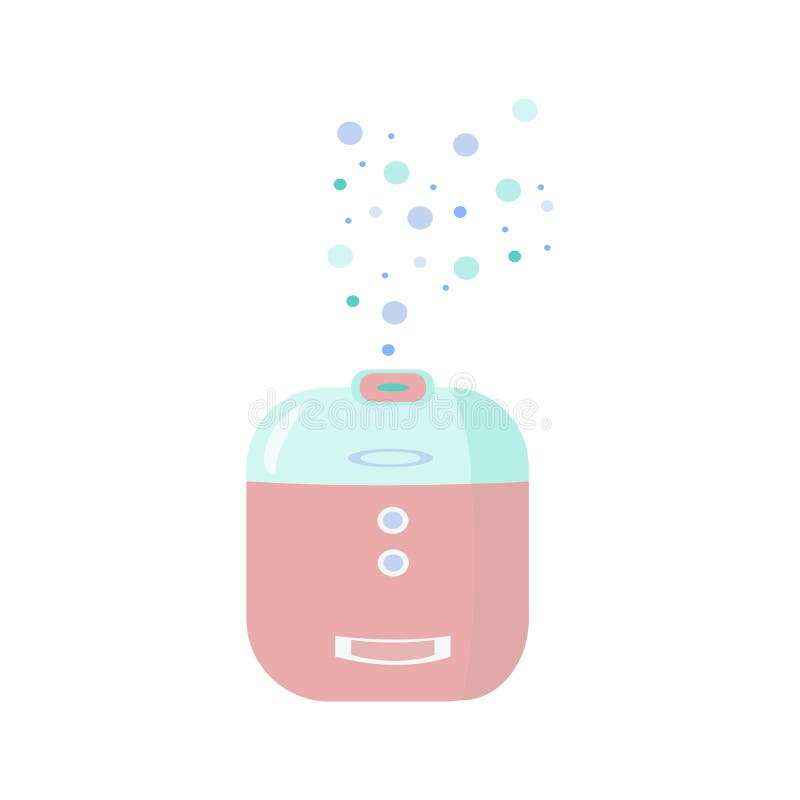 Pink Green Humidifier Cartoon Isolated Illustration. Stock Vector ...