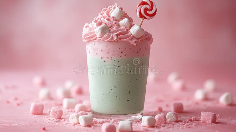 Pink Green Milkshake Marshmallows Candy Stock Photos - Free & Royalty ...