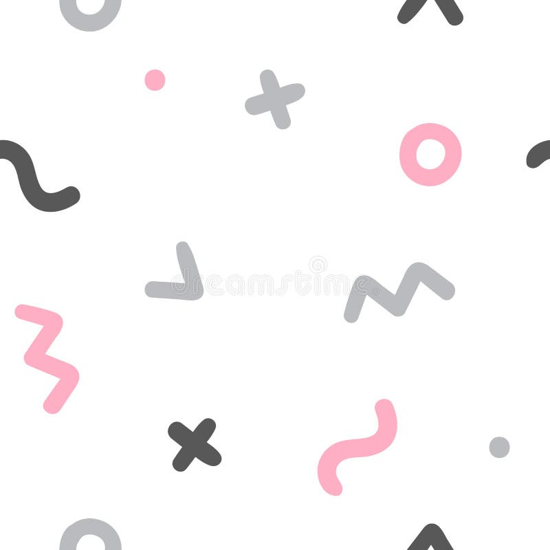 Pink and Grey Symbols on a White Background. Stock Vector ...