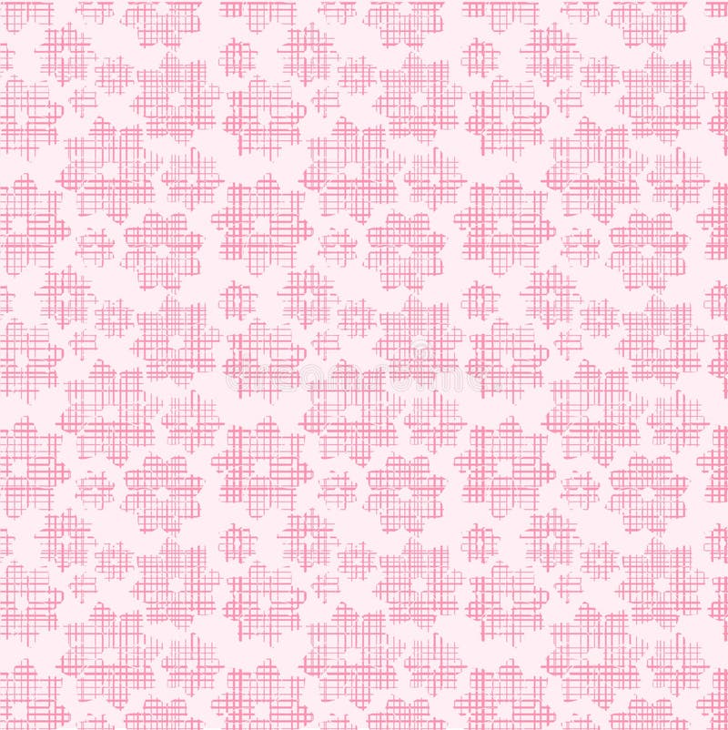 Pink Grid Flower Pattern stock vector. Illustration of repeating ...