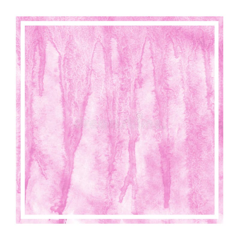 Pink Hand Drawn Watercolor Rectangular Frame Background Texture with ...